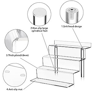 YIDITTHOPE 9 Inch Acrylic Shelf, 4 Tier Perfume and Cologne Organizer, Funko POP Shelves Tiered Riser Display Stand, Acrylic Display for Decoration