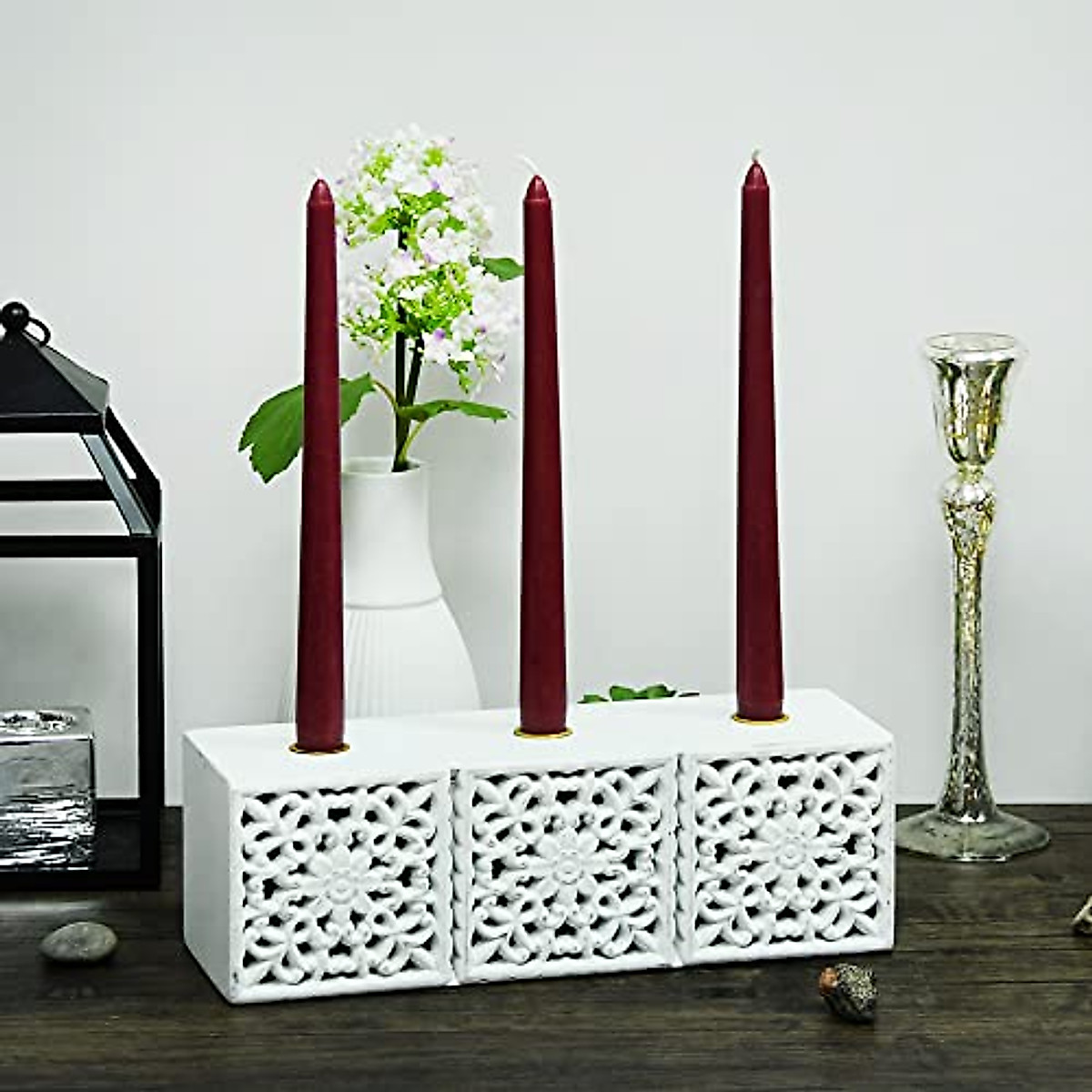 10 Inch Burgundy Taper Candles