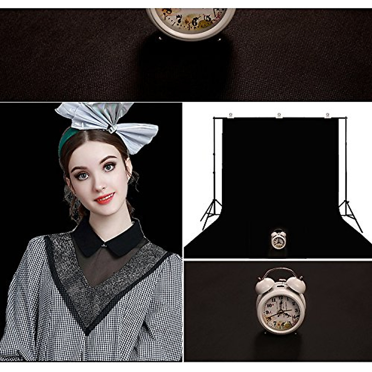 LYLYCTY County Background 5x7ft Non-Woven Fabric Solid Color Black Screen Photo Backdrop Studio Photography Props LY062