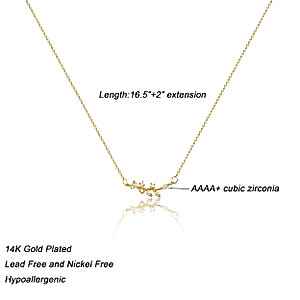ASCOMY Dainty CZ Olive Leaf Pendant Necklace 14k Gold Plated Delicate Cute Cubic Zirconia Olive Branch Leaf Pendant Simple Jewelry Link Chain Nacklace for Women Personalized