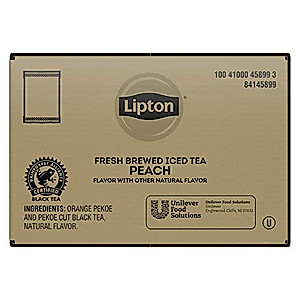 Lipton Iced Tea Bags, Peach Black Tea, Unsweetened Iced Tea, 3 Gallon-Sized Tea Bags(Pack of 24)