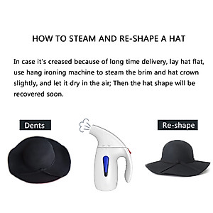 ASSQI Women's 100% Wool Foldable Wide Brim Retro Fedora Floppy Felt Bowler Hat (Black)