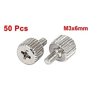 uxcell M3x6mm Male Thread Computer Desktop PC Case Thumb Screws 50pcs