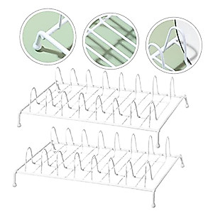 Cabilock 2pcs Dish Rack Pan Holder Desktop Stand Sink Dish Rack Dish Strainer Dishes Organizer Rack Plate Storage Rack Dish Holder Dish Stand Iron Draining Plate Stand Tableware Countertop