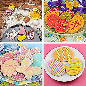 Easter Cookie Cutters, 6 PCS Chick Carrot Egg Flower Bunny Rabbite Butterfly Cookie Cutter Stainless Steel Biscuit Cutters Holiday Themed Cutter