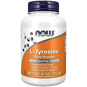 NOW Foods Supplements, L-Tyrosine Powder, Free-Form, Neurotransmitter Support*, Amino Acid, 4-Ounce