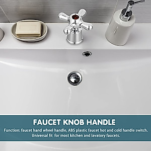 DOITOOL Single Handle Kitchen Faucet 5pcs Faucet Handle Plastic Cold and Hot Water Tape Lever Replacement Handle for Shower Bathtub Sink Basin Faucet Fittings Kitchen Faucet Handles