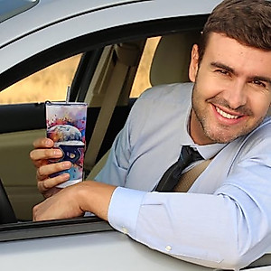 WNICELIN Vintage Graffiti Baseball Cap Tumbler Insulated Travel Mug Stainless Steel Travel Tumbler Car Cup with Straw And Brush with Lid 20oz