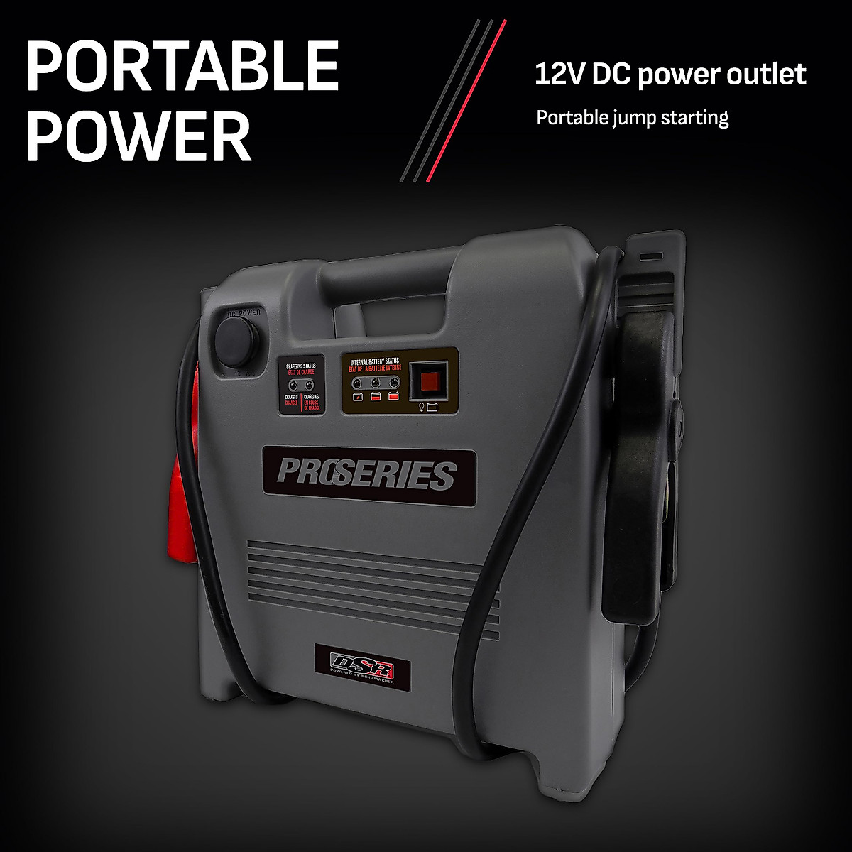 Schumacher Electric DSR ProSeries - Rechargeable Jump Starter - 12V 1800 Peak Amps Portable Car Jump Starter - Gas & Diesel Engines - Jumper Cables & Battery Pack - 225 Cold Cranking Amps