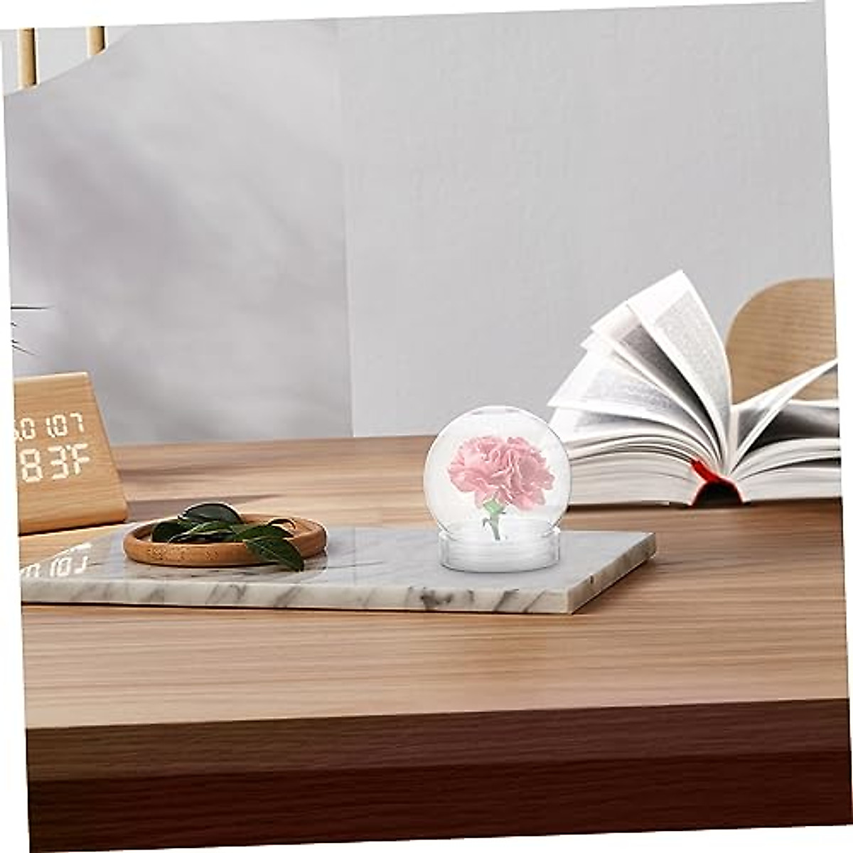 Plastic Snow Globe 20 pcs Craft DIY Base Moss Multi-use Cake Clear Terrarium with Transparent Holiday Display Gift Screw Case Customization Cover Prop Mini Home Art Snow Globe