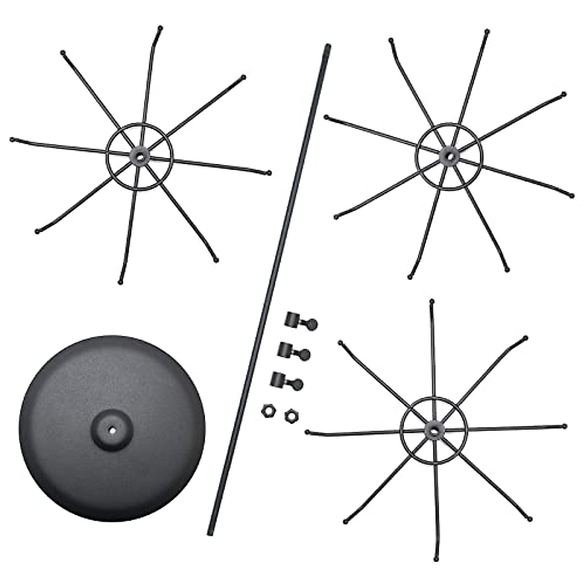APL Display Medium Duty Adjustable Three Tier Counter Top Spinner Display Stand, Black