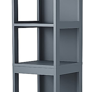 HOMEFORT Bathroom Storage Cabinet, Slim Tall Cabinet, Narrow Floor Cabinet Organizer, Wooden Linen Tower with 2 Drawers and 3 Shelves, Freestanding Storage Cupboard (Grey)