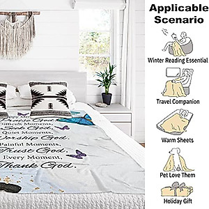 Christian Gifts for Women Inspirational Bible Verse Blanket Butterfly Blanket Religious Healing Warm Blanket Birthday Religious Gifts for Women Soft Throw Fleece Blanket 60”x50” in Home Bed Sofa