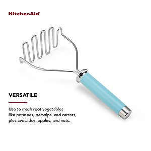 KitchenAid Gourmet Stainless Steel Wire Masher, 10.24-Inch, Aqua Sky