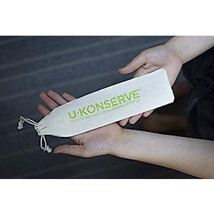 U-Konserve Cotton Drawstring Pouch for Reusable Drinking Straws, Brushes and Utensils - Carrying Case Keep Reusables Clean On the Go - Machine Washable