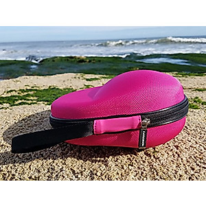 CASEBUDi Large Hard Headphone Case | Compatible with Sony, Sennheiser, Beats & More | Pink Ballistic Nylon