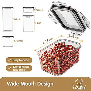 Airtight Food Storage Containers Set with Lids -12 PCS Kitchen Pantry Organization and Storage BPA-Free Plastic Food Containers for Cereal Flour Sugar and Snack, for Organizing with Labels & Marker (JSC-12)