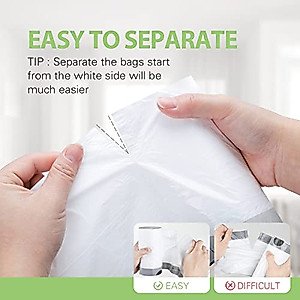 3 Gallon 220pcs Strong Drawstring Trash Bags Garbage Bags by Teivio, Bathroom Trash Can Bin Liners, Small Plastic Bags for home office kitchen, White