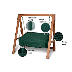 Covermates Outdoor Swing Cover - Light Weight Material, Weather Resistant, Elastic Hem, Seating and Chair Covers, 56W x 25D x 32H, Green