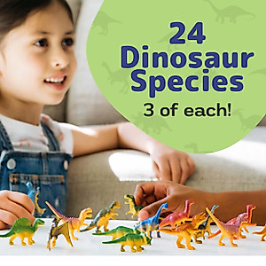 PREXTEX Mini Toy Dinosaurs Figure (72 Count) Best for Dinosaur Party Favors Cake Toppers Easter Eggs Filler, Plastic Dinosaur Figurines, Dinosaur Cupcake Toppers, Small Dinosaur Toys, Cupcake Toppers