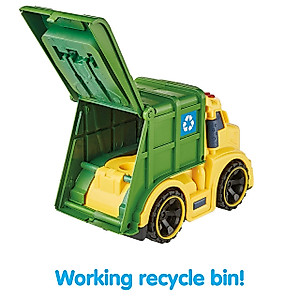 Kidoozie Lights N' Sounds Recycle Truck, Friction Powered, Opening Recycle Bin, for Ages 3+