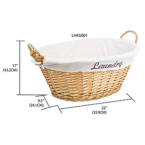 Home Basics Wicker Laundry Basket (Natural)