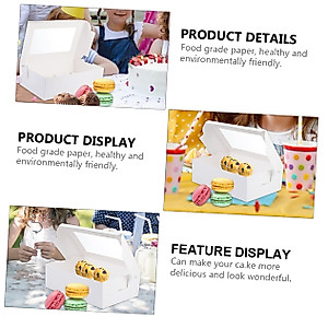 Abaodam 10 Pack Muffin Bakery Cake Boxes Paper Containers for Desserts 6-Grid Storage Boxes White Window Design Food Grade Party Banquet Friendly