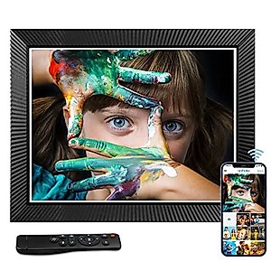 17 Inch Digital Picture Frame - Benibela 2.4G/5G Dual WiFi AI Smart Electronic Digital Photo Frame, Remote & App Control, Motion Sensor, 32GB, Wall Mounted, Share Video via App Cloud Email USB(4:3)