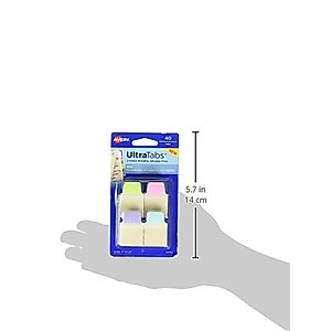 Avery Mini Ultra Tabs, 1" x 1.5", 2-Side Writable, Pastel Purple/Blue/Pink, 40 Repositionable Tabs (74761)