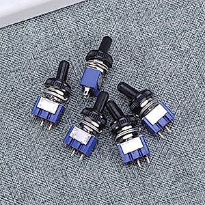 TEHAUX 5 Switches with Switch, Cover Rocker Locking Micro Equipment, for Machines Electric Small On/Toggle Automatic Function Multi- Switch+ Switch- Position Switch Blue Marine On