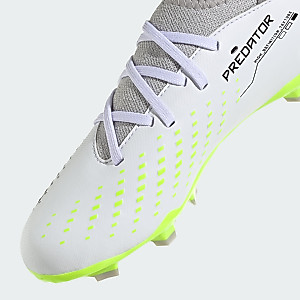 adidas Predator Accuracy.3 Firm Ground Sneaker, White/Core Black/Lucid Lemon, 1 US Unisex Little Kid