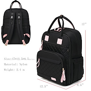 PAOIXEEL 18 Pockets Diaper Bag Backpack with Wet Pockets, Stroller Clips, Convertible Tote Backpack, Black