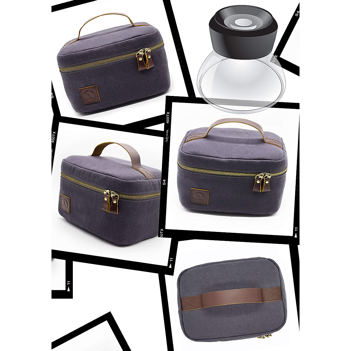 Adyson Insulated Lunch Bag – Leakproof Lunch Bag for Men, Women – Durable Water-Resistant Canvas Lunch Bag – Food Thermos Bag with Pockets and Handle – Charcoal