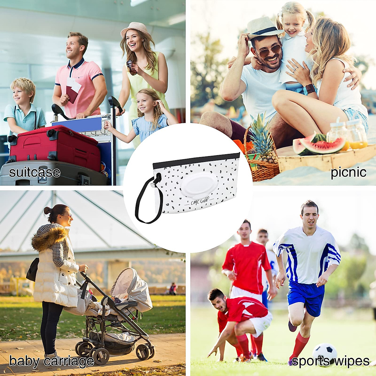 2 Pack Baby Wipe Dispenser, Portable Wet Wipe Pouch, Reusable & Refillable Reusable Travel Wet Wipe Pouch for Bathroom Baby Nursery with Cover Sealed Plastic Mask Storage Box