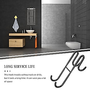 Cabilock Shower Towel Hook Metal Hangers Heavy Duty Hangers 1 Piece Over Cabinet Drawer Hook Narrow Door Hook Wardrobe Door Hanger Shower Door Hook Metal Hangers Heavy Duty Hangers