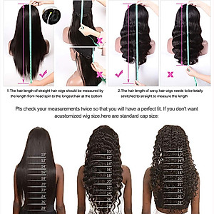 Kropan Water Wave Lace Front Wigs Brazilian Virgin Human Hair 13X4 Lace Frontal Wigs 180% Density Pre Plucked With Baby Hair Natural Black Wigs 18 Inch