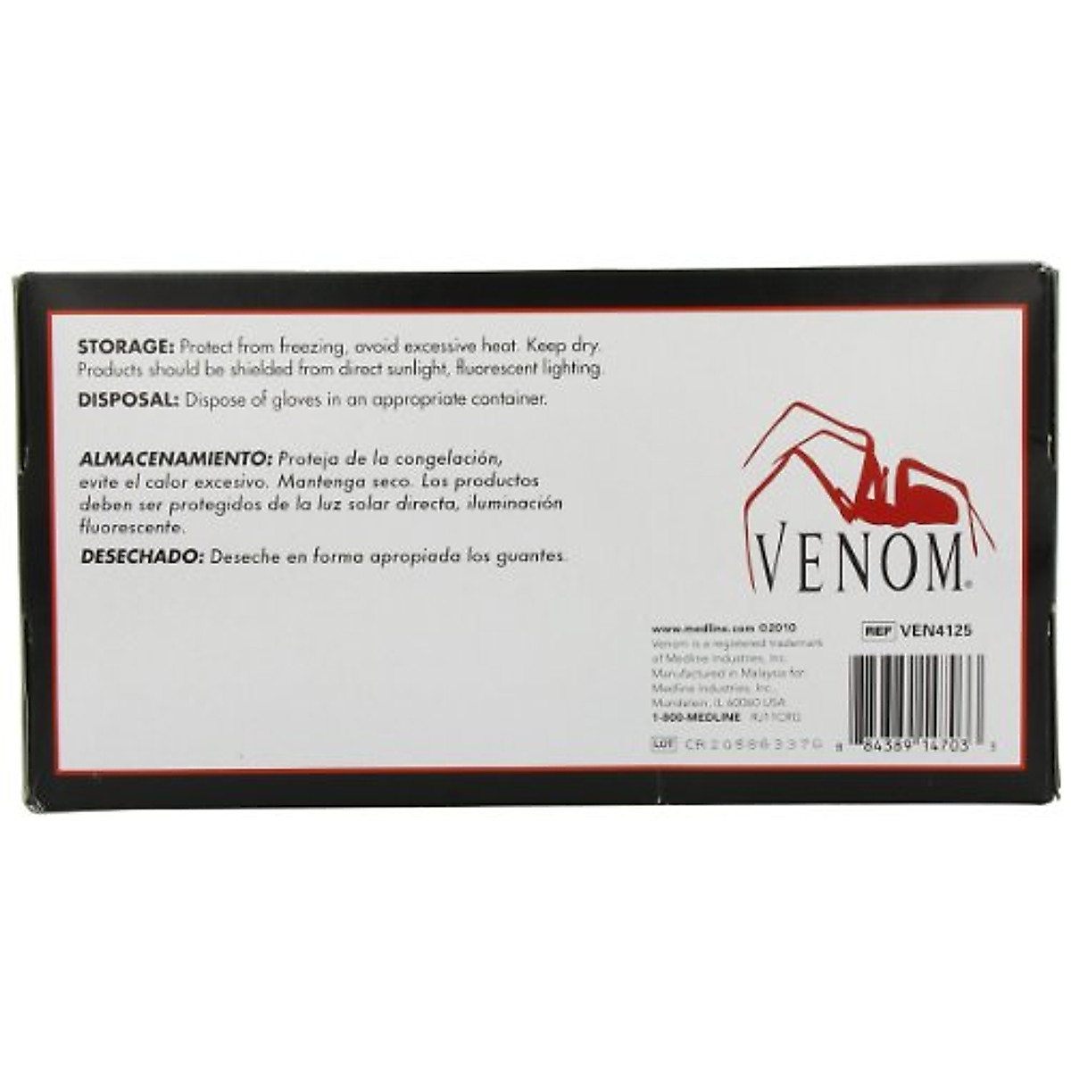 Medline Venom Powdered Latex Multi-Purpose Disposable Gloves, One-Size, 100 Count