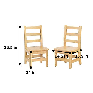 Jonti-Craft KYDZ Ladder Back Chair Pair, 14" Height