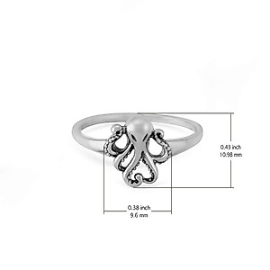Boma Jewelry Sterling Silver Octopus Ring, Size 7