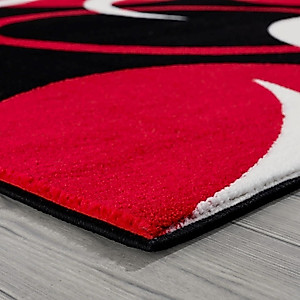 1062 Red 2'2x7'4 Black Area Rug Carpet Large New