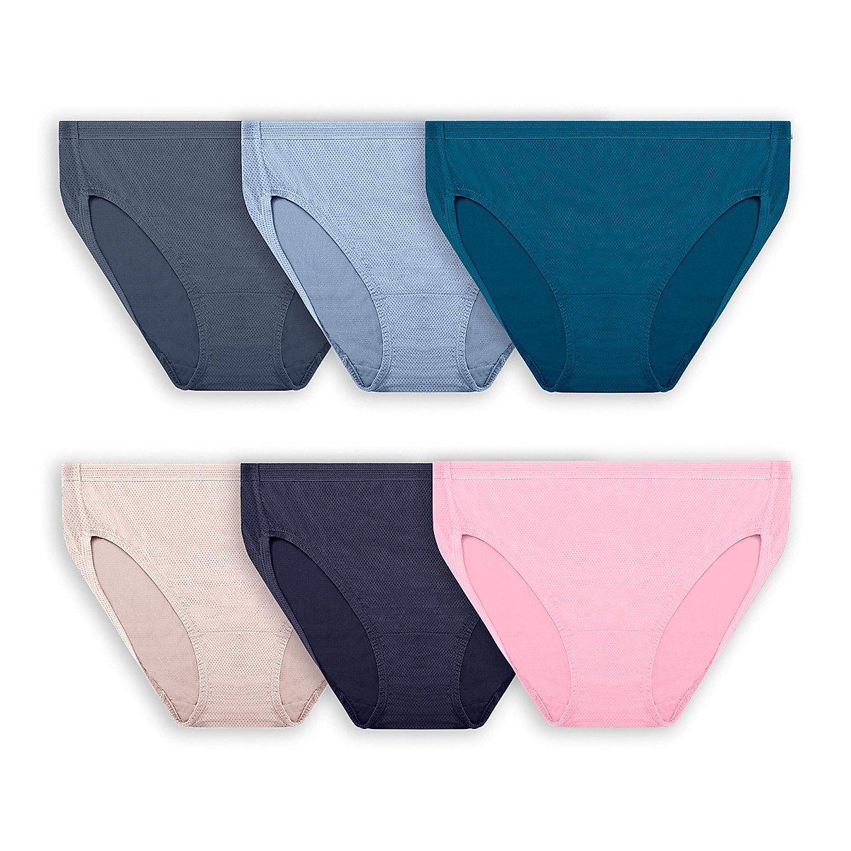 Fruit of the Loom Women's Size Underwear, Designed to Fit Your Curves, Hi Cut-Breathable Micro Mesh-Assorted, 12 Plus