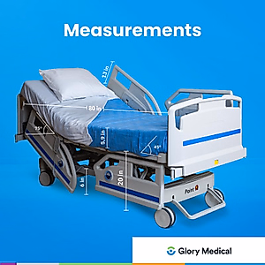 Point A (PAM-3H) Premium 3-Function Full Electric Hospital Bed for Home Use, 5.9" Memory Mattress Made in USA, LINAK Motor, Central Locking, 6" Casters, Includes (2X) Bed Sheet