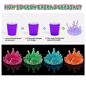 SOLMOD Crystal Growing Kit - Grow 5 Vibrant Crystals Fast (24 Hours), Easy DIY Science Kit and STEM Toys for Kids, A Great Educational Gift for Boys Girls Age 6+