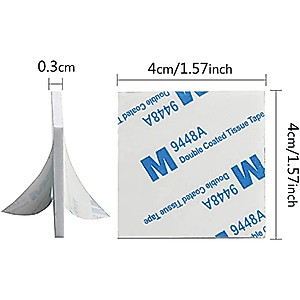 UPINS 120 Pack Square Double Sided Foam Tape Strong Pad Mounting Adhesive Tape (White)