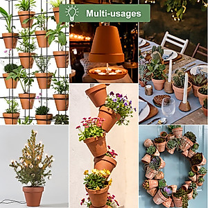 6 inch Clay Pots for Plants with Saucer, Large Terra Cotta Plant Pots with Drainage Hole, Flower Pots with Tray, Terracotta Pots for Indoor Outdoor Plant - Pack of 4 Planters