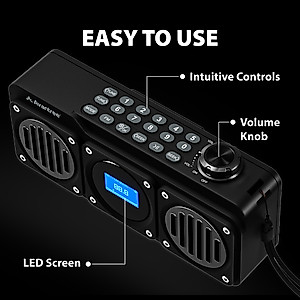 Avantree Boombyte - Portable Digital FM Radio with Bluetooth Speaker, Superb Sound, Metal Finish, MP3 Player, Support Micro SD Card & USB Audio Input, Long Play Time, Rechargeable, Easy to Use.