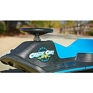 Razor Crazy Cart Shift for Kids Ages 6+ (Low Speed) 8+ (High Speed) - 12V Electric Drifting Go Kart for Kids - High/Low Speed Switch and Simplified Drifting System, for Riders up to 120 lbs,Black/Blue