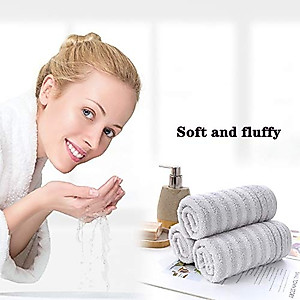 DYHOLILAND Hand Towels for Bathroom 100% Cotton Soft Highly Absorbent Hand Towel Set, Size 13" x 29" (Gray, 3-Pack)