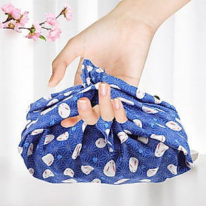 ABOOFAN Japanese Traditional Wrapping Cloth Rabbit Printed Handkerchief Bento Lunch Bandana Cover Bag Gift Box Packaging Cloth for Home Outdoor Picnic