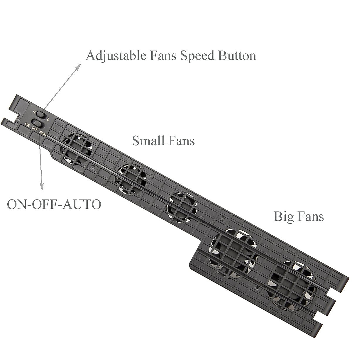 Megadream PS4 Pro USB Cooling Fan, External 5-Fans Super Turbo Temperature Cooler System with USB Cable for Sony Playstation 4 Pro Gaming Console - Black